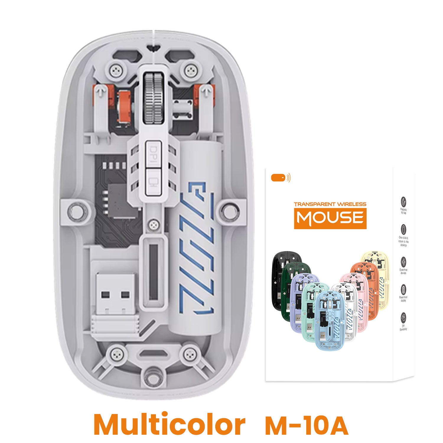 Transparent M-10A Wireless + Bluetooth Dual Mode Rechargeable Mouse | – MUSTAFA COMPUTERS