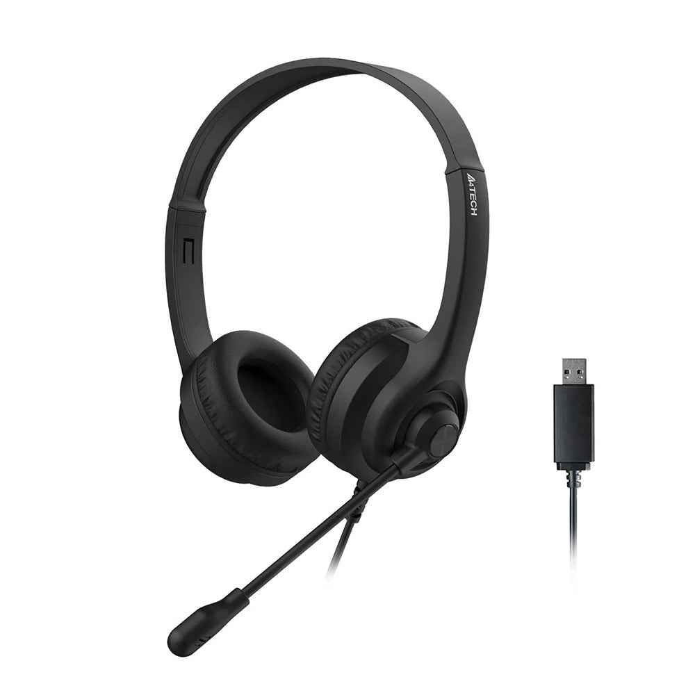 A4Tech HU-8 | USB Stereo Headset | 40mm Drivers | Noise-Cancelling Mic ...